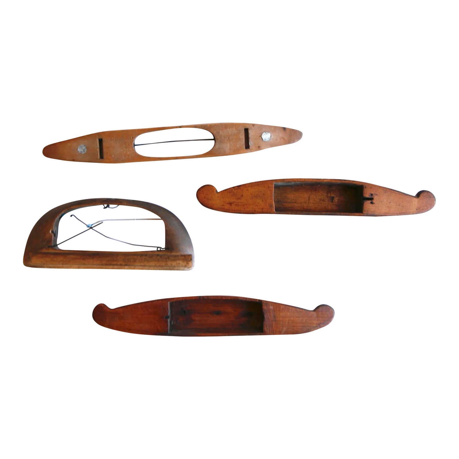 Vintage Early 20th Century Weaving Shuttles Primitive Wood Weaver's ...