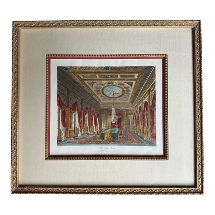 WH Pyne "History of Royal Residences" London 1819 Hand-Colored Aquatint | Chairish