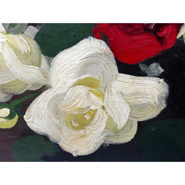 Late 19th Century Scottish Victorian Oil Painting Flowers Yellow & Red ...