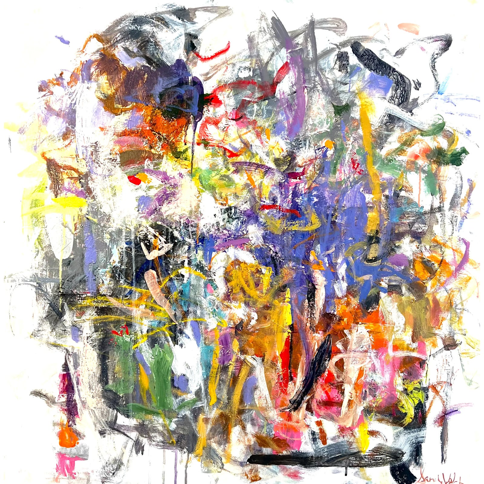 "Lavender Fields" Contemporary Original Abstract Expressionist Acrylic ...