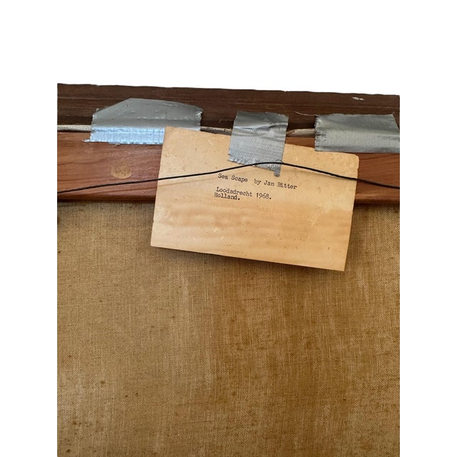 Original Jan Bitter (Dutch, 20th Century) Seascape - Oil on Canvas ...