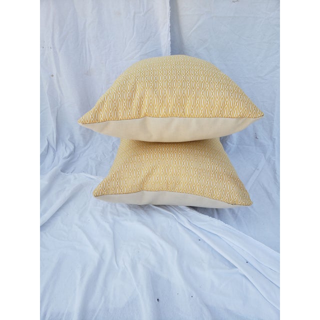 Geometric Pillows in Yellow - a Pair | Chairish