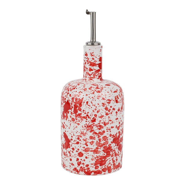 VIETRI Amalfitana Red Splatter Olive Oil Bottle | Chairish