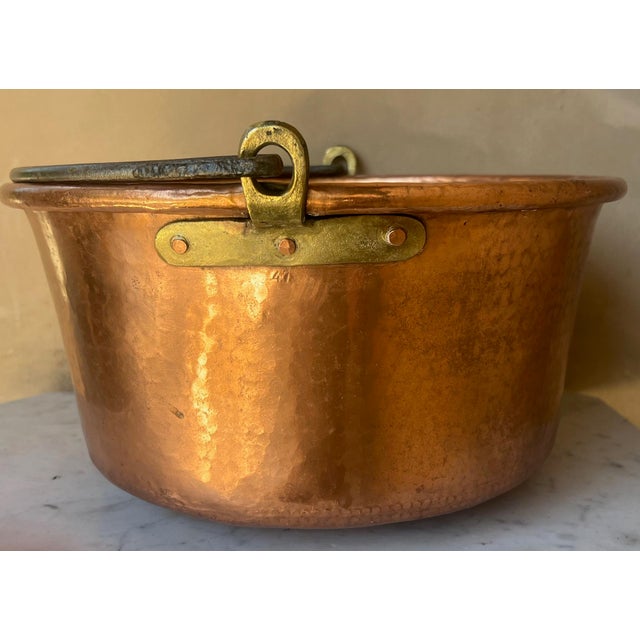 Extra Large French Copper Cauldron With Iron Handle, C. 19th Century ...