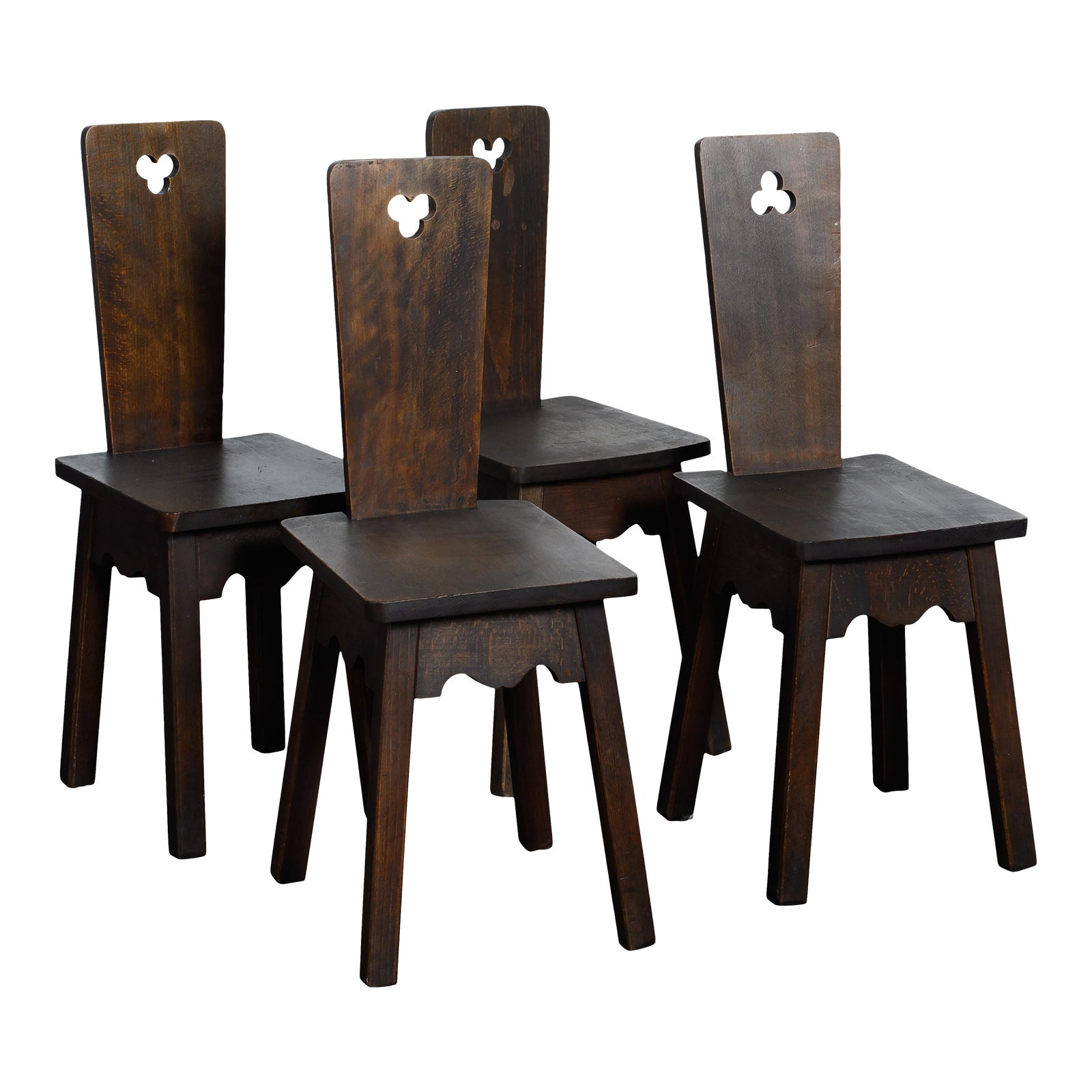 Vintage Wood Chairs - Set of 4 | Chairish