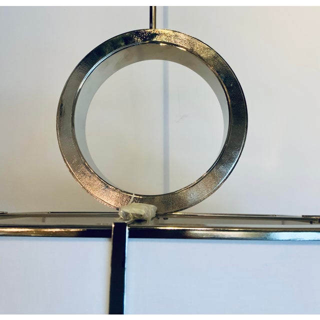 Global Views Contemporary White and Chrome Solitaire Chandelier | Chairish