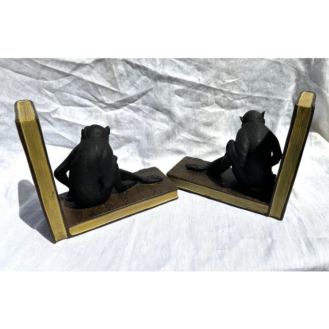 Monkey Bookends-A Pair | Chairish