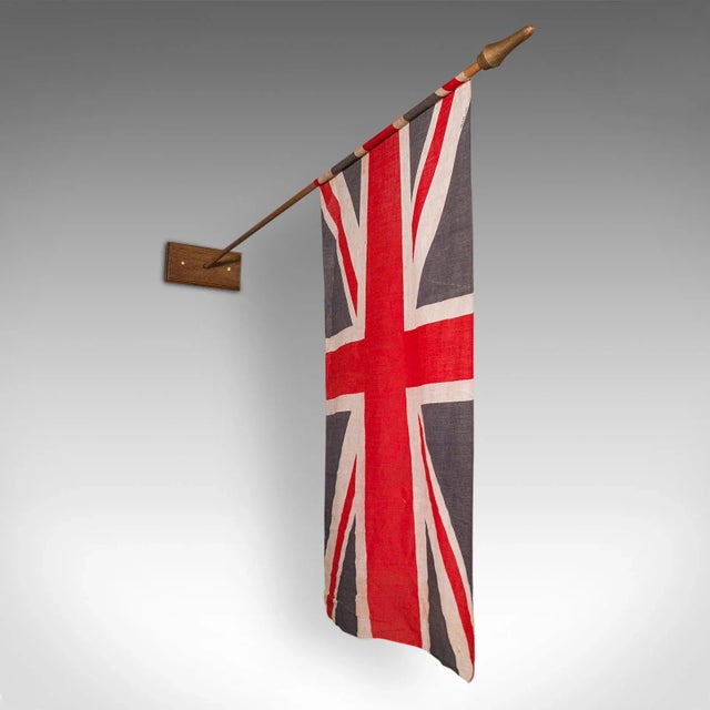 4 Vintage Empirical Embassy Flags With Oak Mount | Chairish