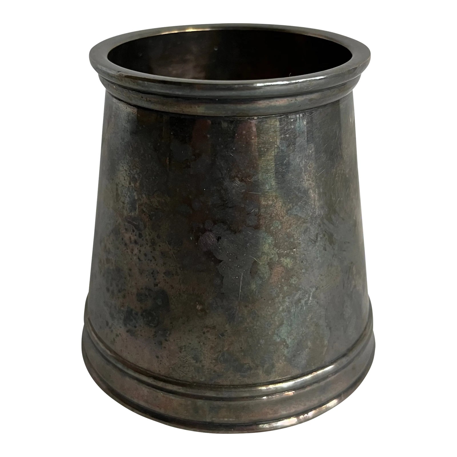 Tapered Silver Plate Cup | Chairish
