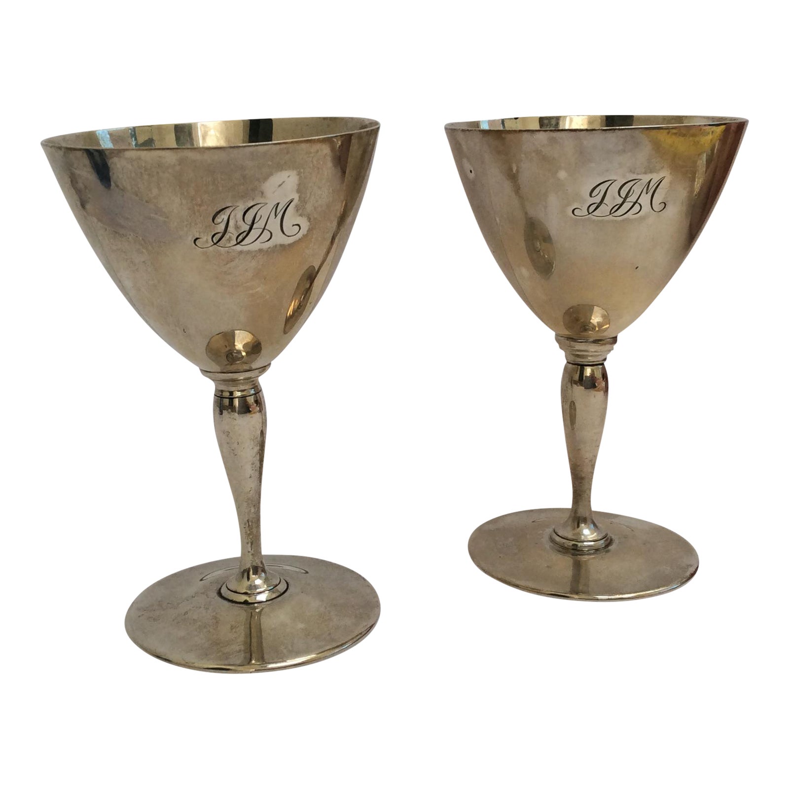 Tiffany & Co. Sterling Wine Goblets - A Pair | Chairish