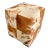 Brown and White Natural Cow Print Essex Stool Hair on Hide Leather by ...
