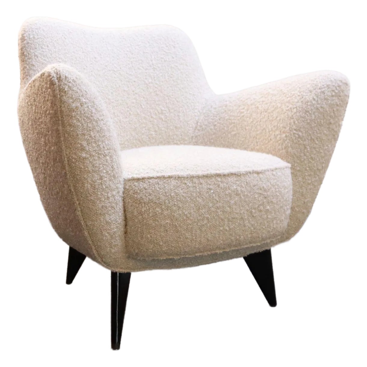 Italian Modernist "Perla" Armchair in Bouclé by Giulia Veronesi for Isa ...