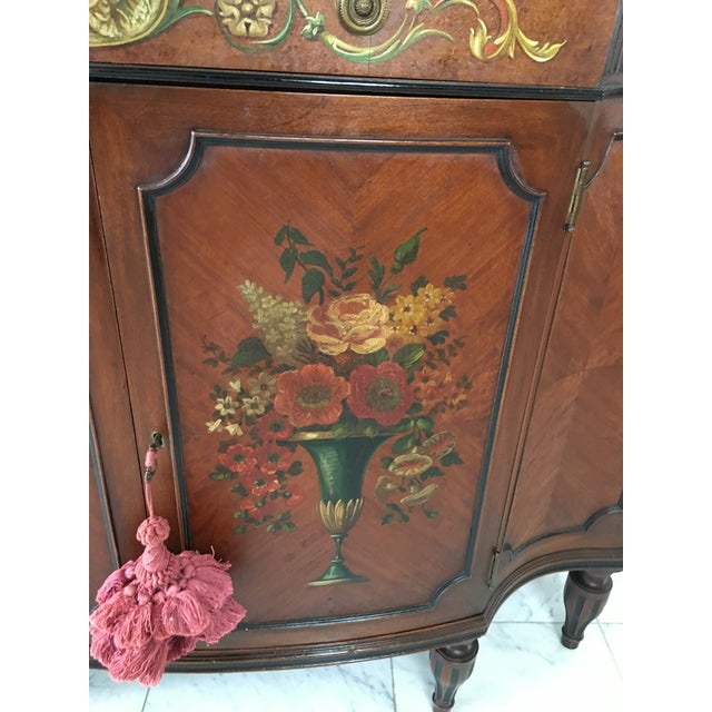 1930’s Traditional Adams Style Marble Serpentine Cabinet | Chairish