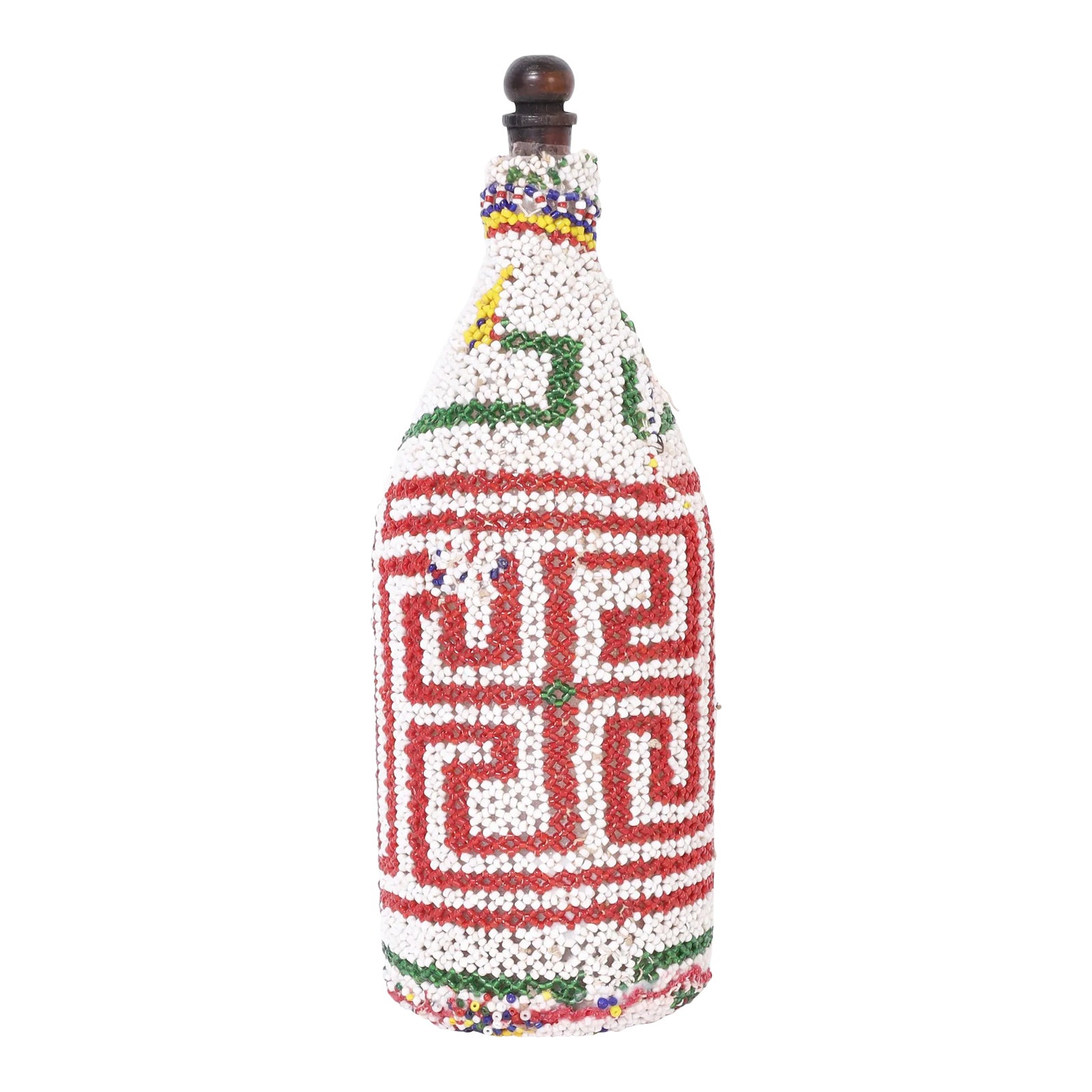 Vintage African Beaded Bottle | Chairish