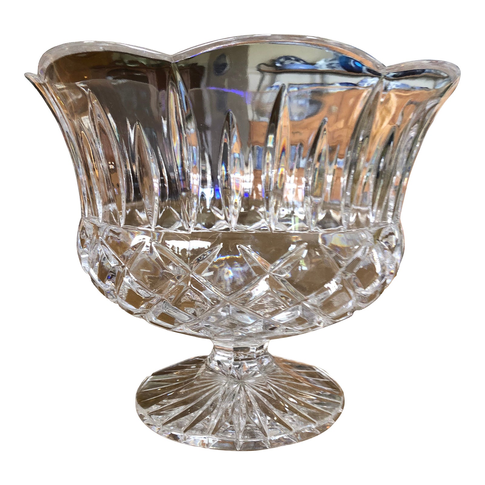 Mid-Century Modern Gorham Crystal Punch Bowl or Centerpiece Bowl - King ...