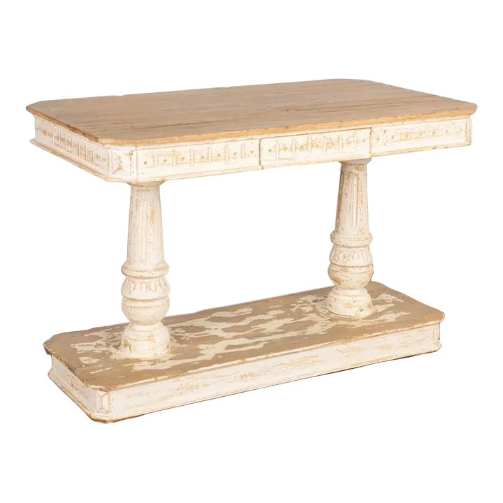 Antique Italian Renaissance Style 4' Console Entryway Table With Drawer ...