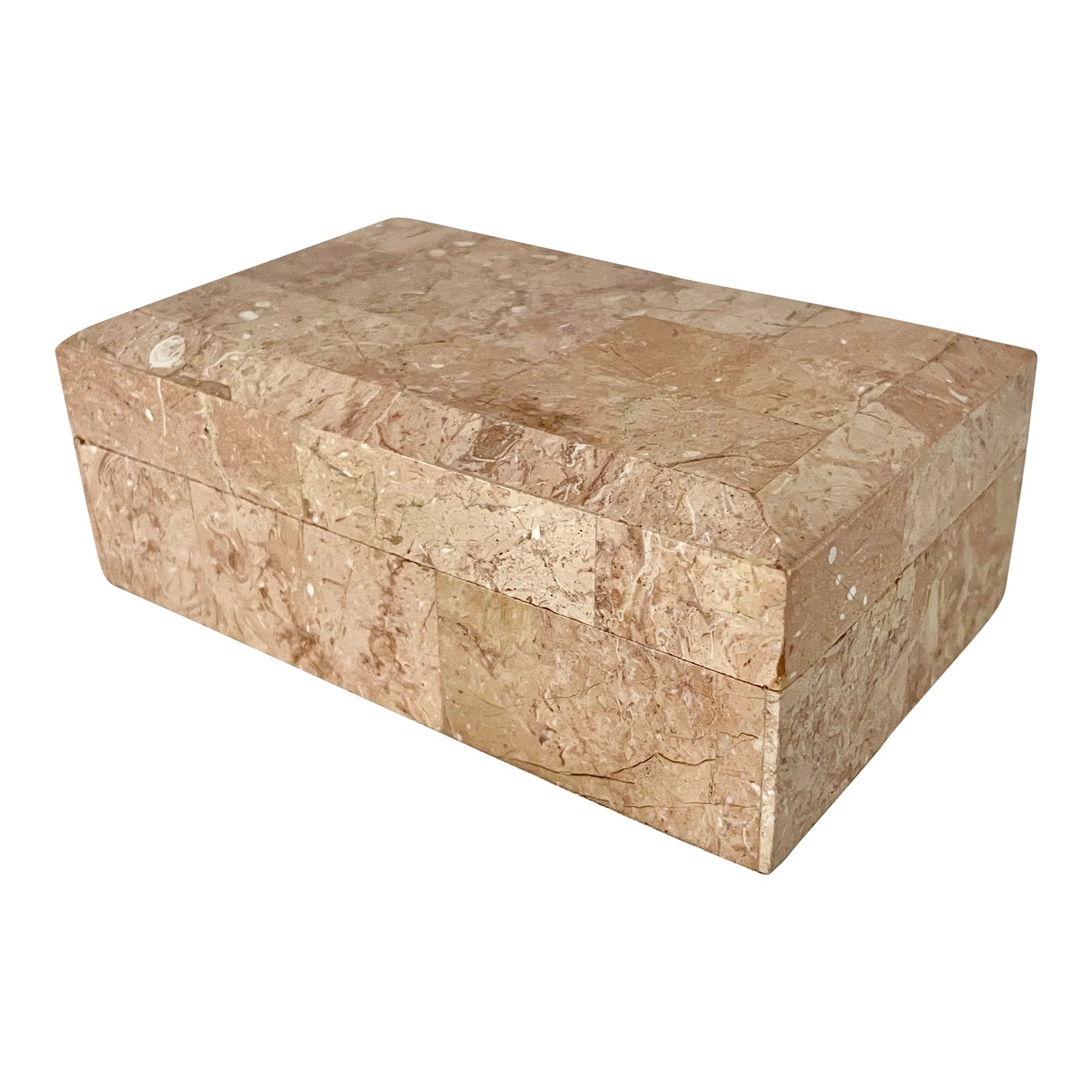 Art Deco Style Tessellated Stone Box | Chairish