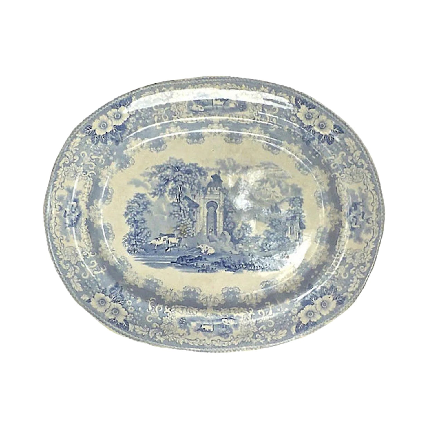 Antique Palace Garden Transferware Platter | Chairish