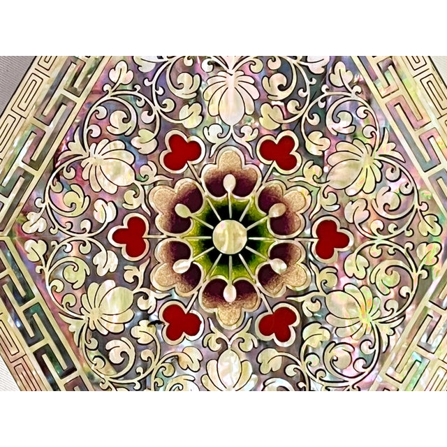 Vintage Korean Najeon Lacquerware With Mother of Pearl Hexagon Trinket ...