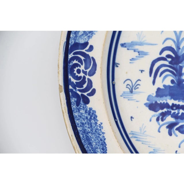 19th Century Portuguese Blue and White Large Wall Plate Depicting a ...