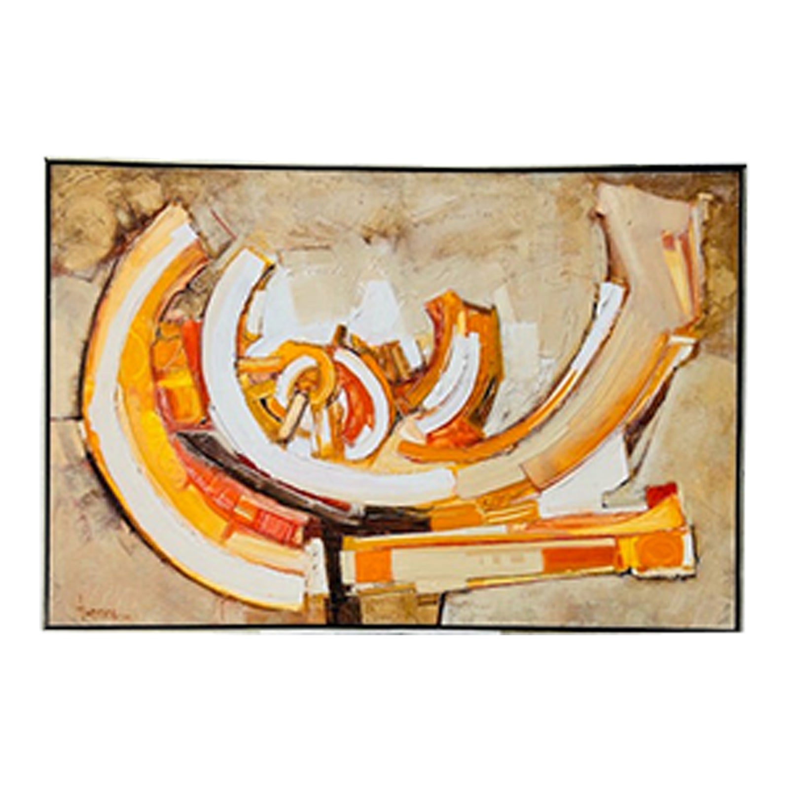 1960s MCM Large Scale Organic Abstract Expressionist Oil Painting by ...