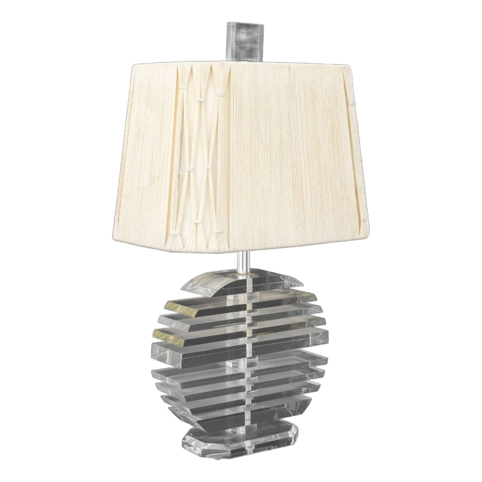 George Bullio Stacked Lucite Table Lamp | Chairish