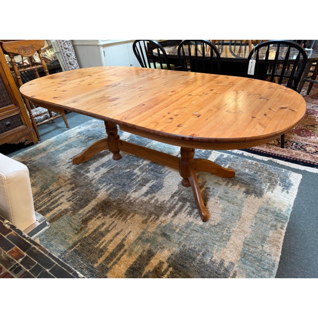 Traditional Pine Extension Dining Table | Chairish