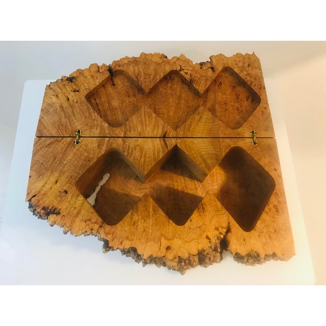 1980s Large Michael Elkan Birdseye Maple Live Edge Box | Chairish