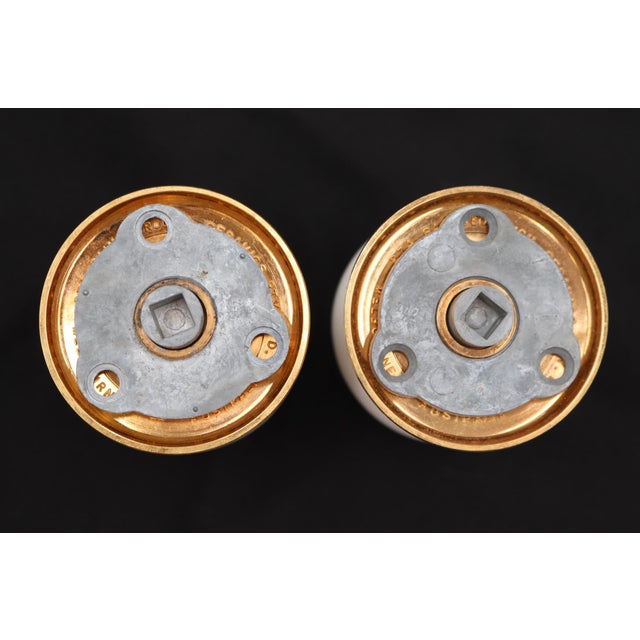 Vintage Fruit Porcelain & Brass Dummy Door Knob Set | Chairish