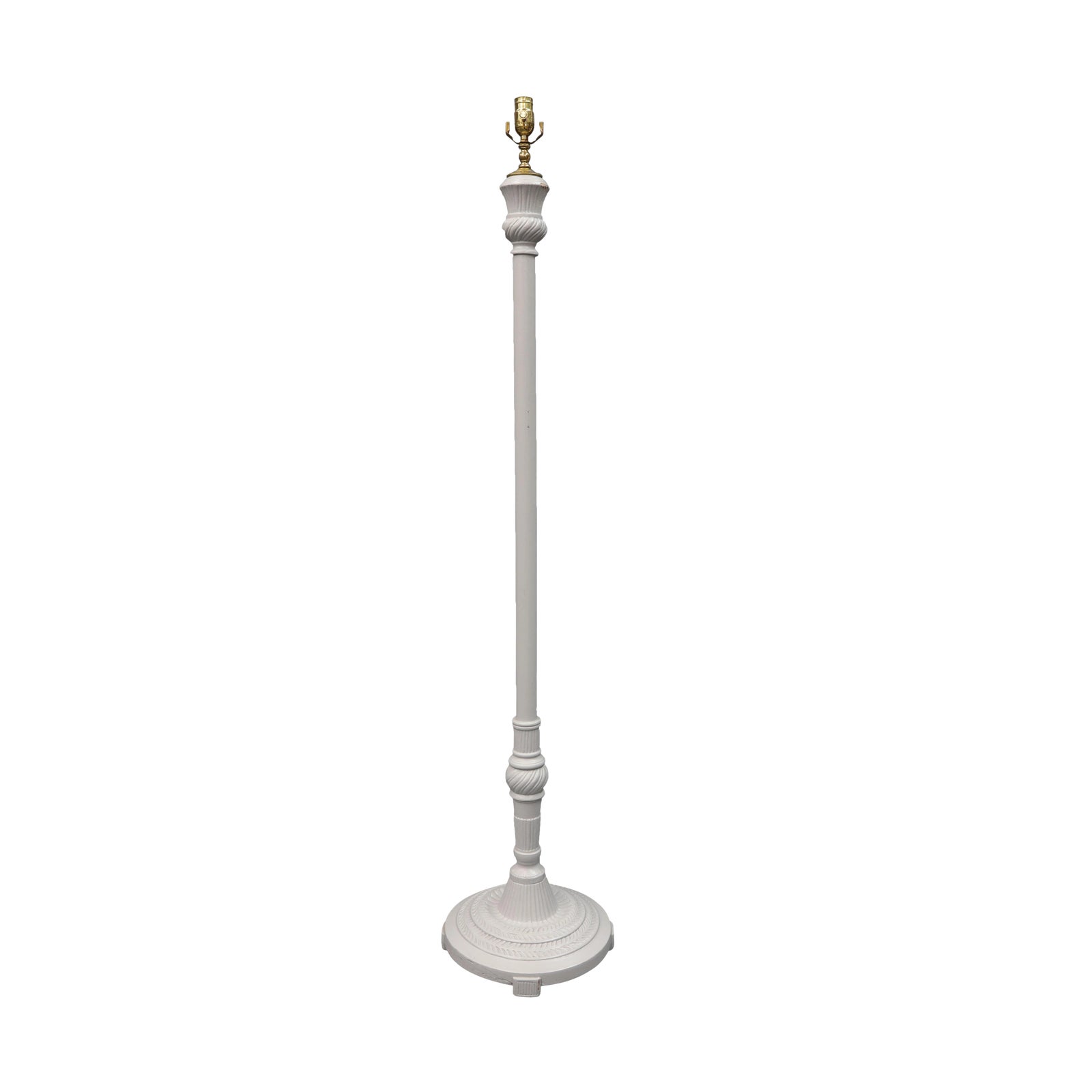 Mid 20th Century Gray Pillar Style Floor Lamp | Chairish
