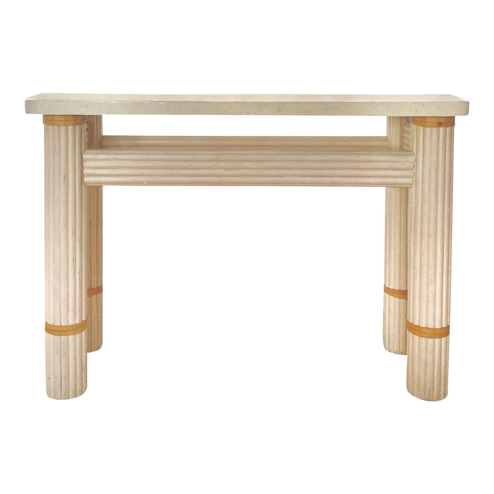 1980s Postmodern Stone Topped Console Table | Chairish