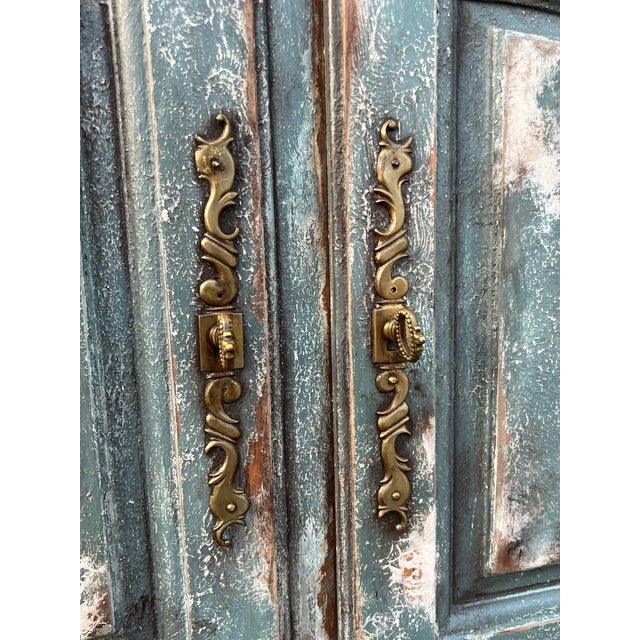 Vintage Drexel French Country Hand Painted Rustic Server | Chairish