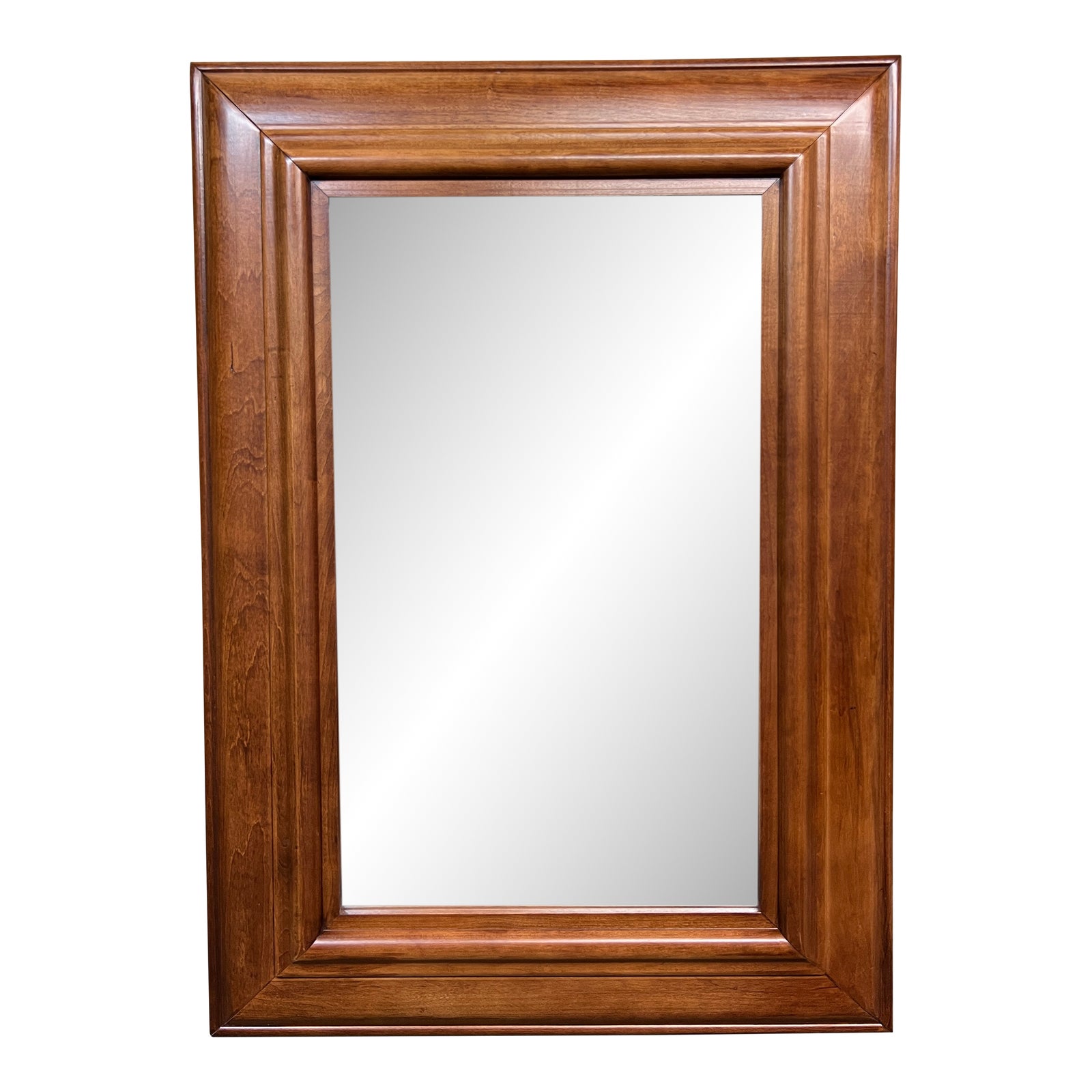 Transitional Beveled Cherry Wall Mirror | Chairish