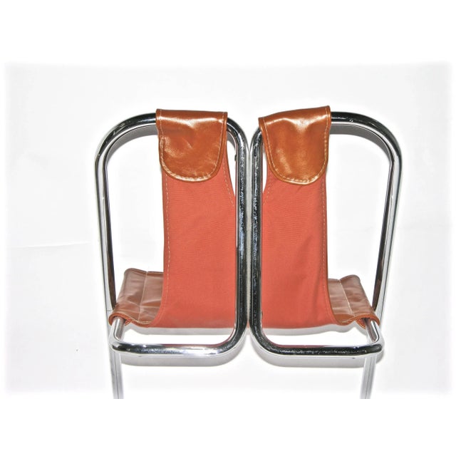 Hand-Stitched Leather and Chrome Chairs-Set of Four | Chairish