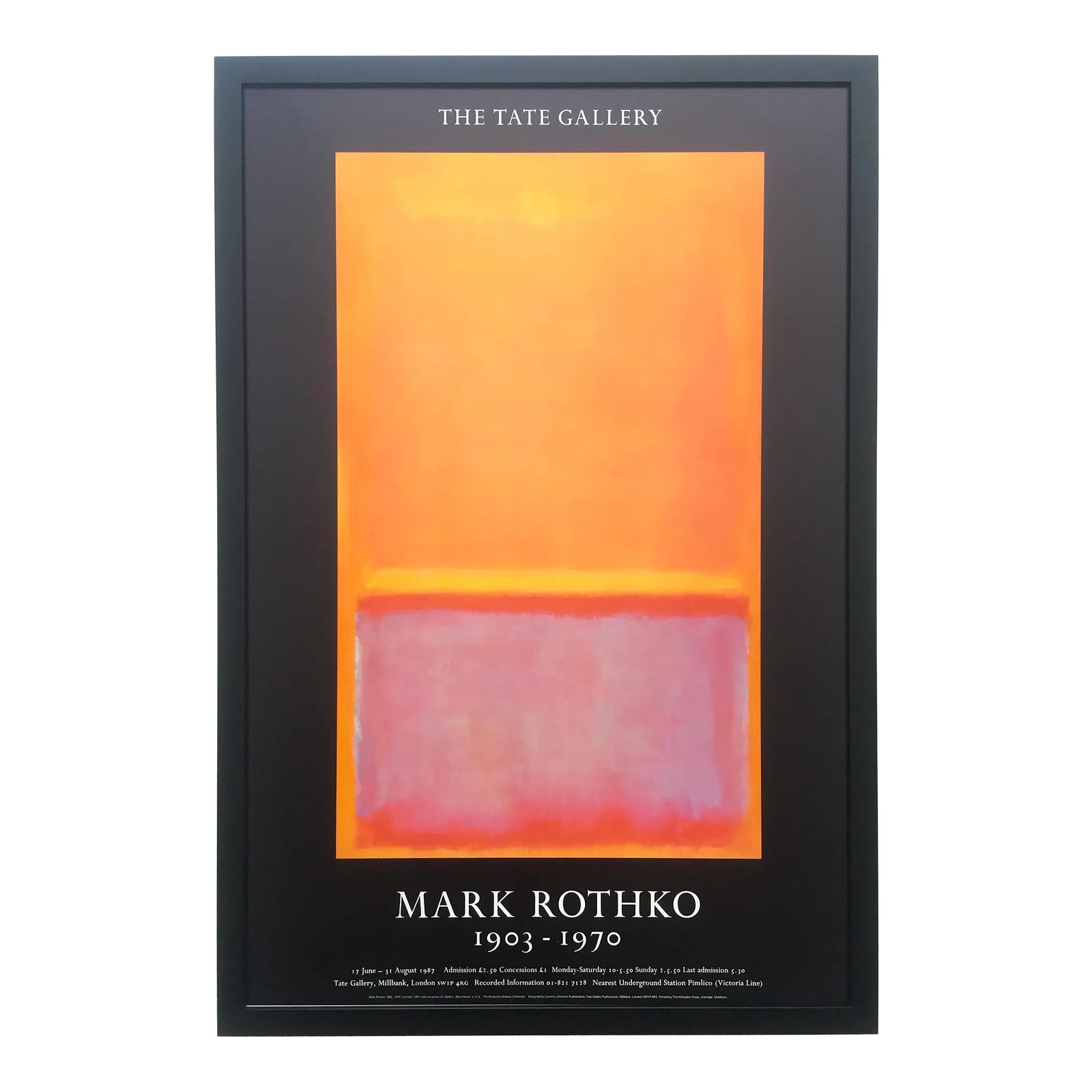 Mark Rothko Vintage 1987 Abstract Expressionist Lithograph Print Framed ...