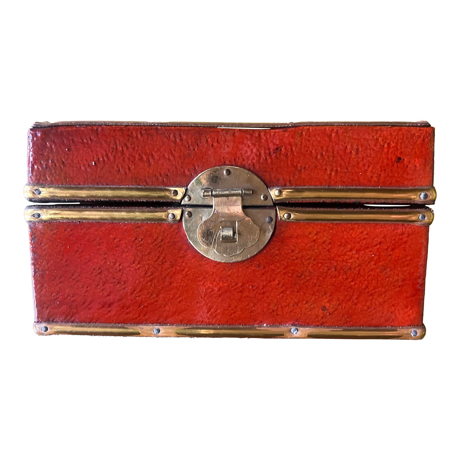 Vintage Mid-Century Modern, Chinoiserie Style Red Laquer Trinket Box ...