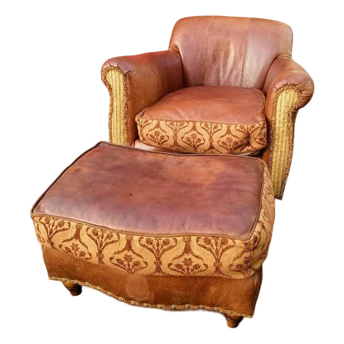 1980s Exquisite Lux Collection Club Chair and Matching Ottoman by Jeff ...