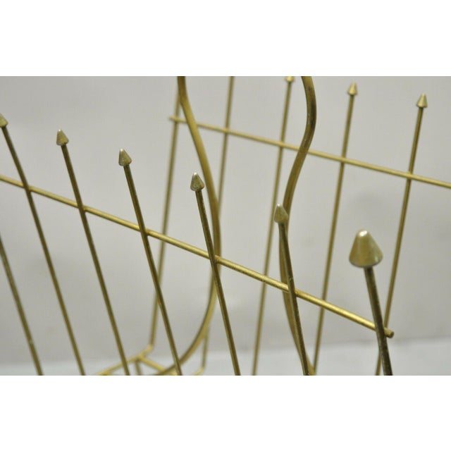 Vintage Mid Century Modern Atomic Era Metal Wire Gold Magazine Rack ...