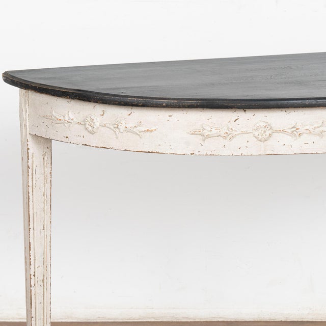 Swedish White Demi Lune Side Table, Circa 1860-80 | Chairish