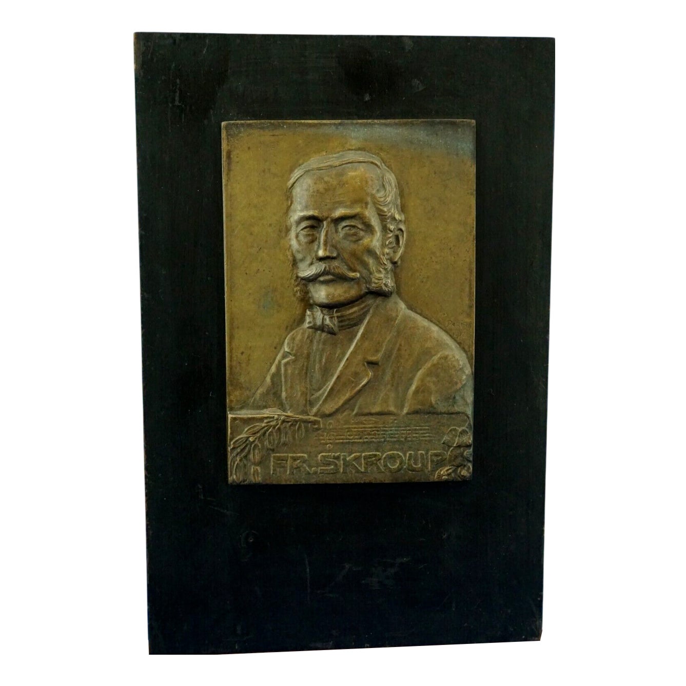 20th Century Bronze Plaque Portrait of František Škroup by Antonín Popp ...