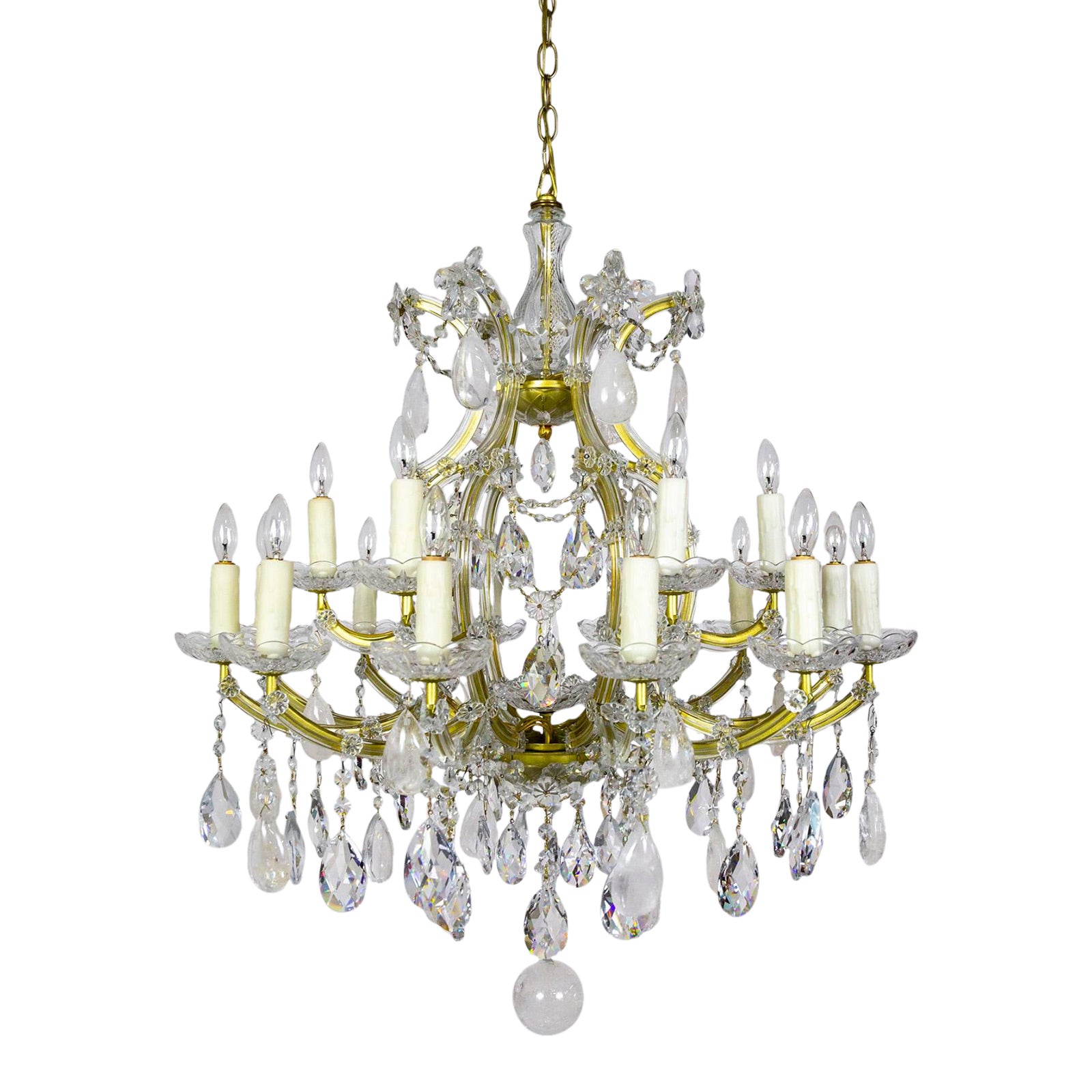 Late 20th Century 19-Light Rock Crystal Maria Theresa Chandelier | Chairish
