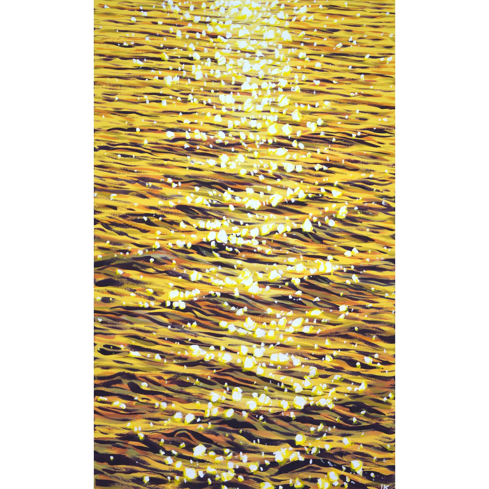 Gold Glare on the Water 2.Modern Original Painting. | Chairish