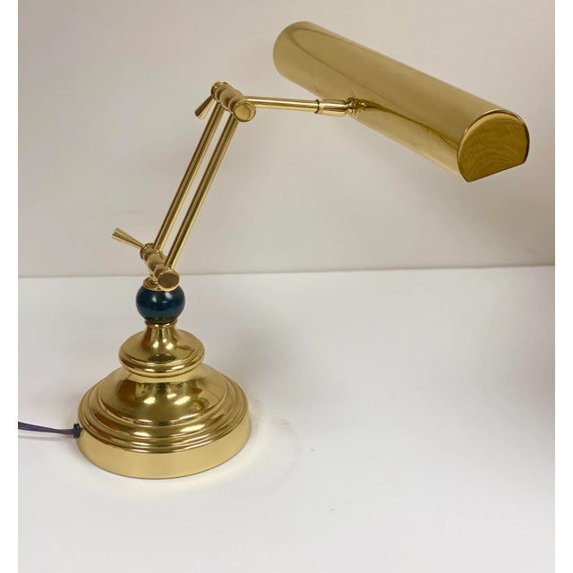 Vintage Brass Adjustable Traditional Piano Banker Desk Lamp | Chairish