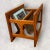 Mid Century Modern Teak Wood and Leather Danish Magazine Rack | Chairish