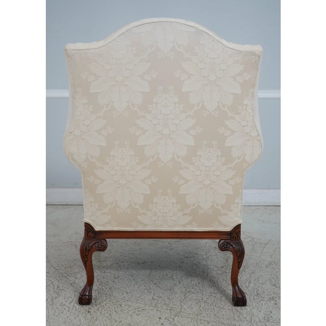 Harden French Louis XV Style Damask Wing Chair | Chairish
