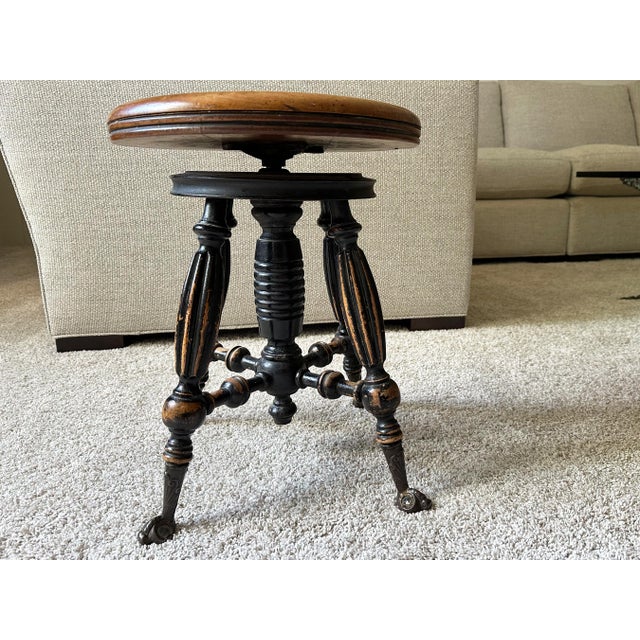1900s Antique Victorian Piano Stool | Chairish