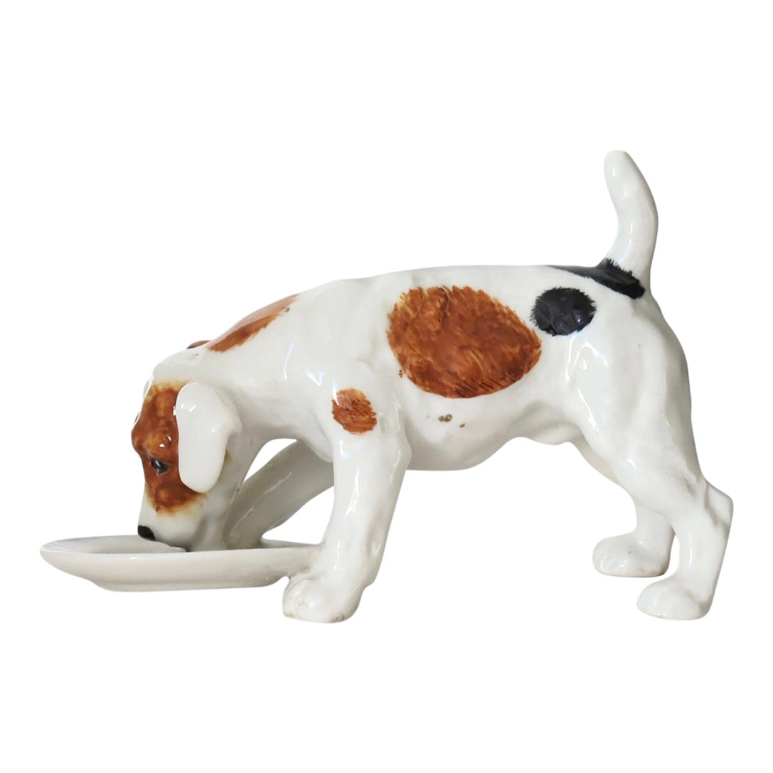 Mid 20th Century Royal Doulton Jack Russel Porcelain Figure | Chairish