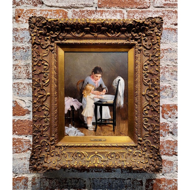 Adrien Emmanuel Marie-Mother Washing Her Daughter-19th Century Oil ...