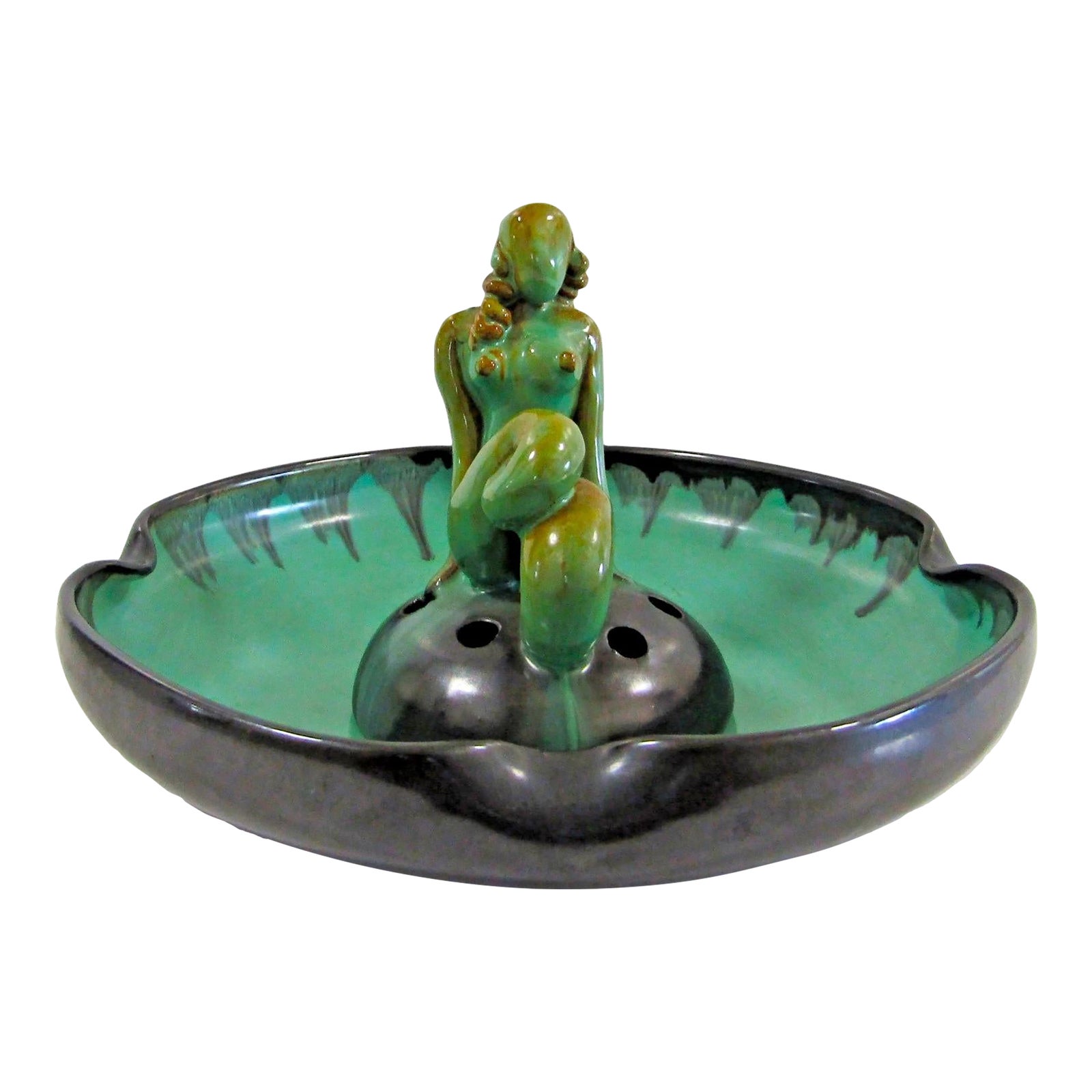 Antique Einar Luterkort Ekeby Sweden Art Deco Flower Frog Figurine ...