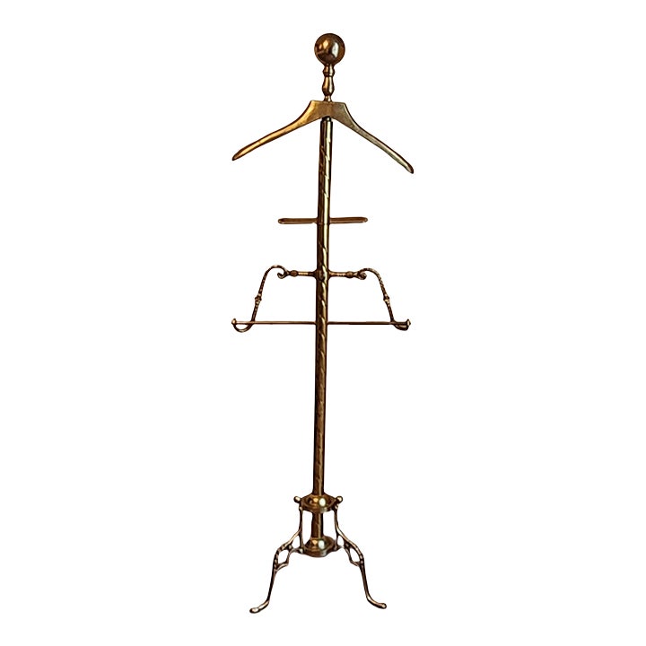 Mid 20th Century Gentleman's Brass Valet | Chairish